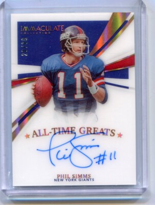 2021 Panini Immaculate - PHIL SIMMS - All Time Greats Autograph - NY ...
