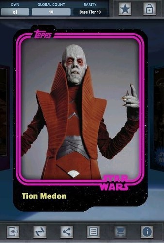 Star Wars Card Trader - 2015 Base Tier 10 Pink Tion Medon 10cc | eBay