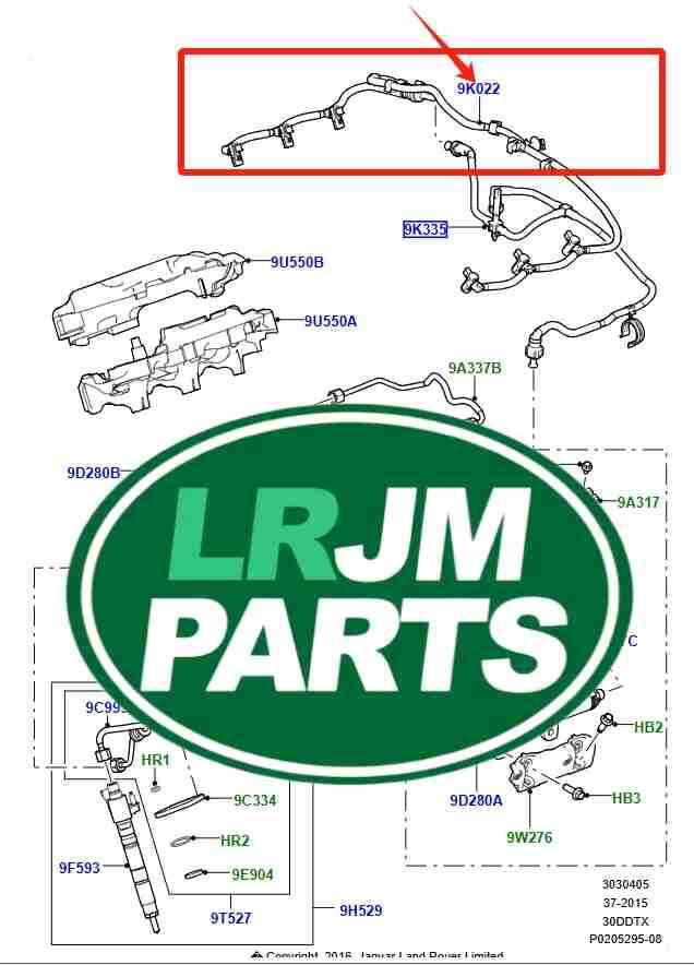 Land Range rover Sport Discovery Diesel 3.0 FUEL LEAK OFF TUBE PIPES ...
