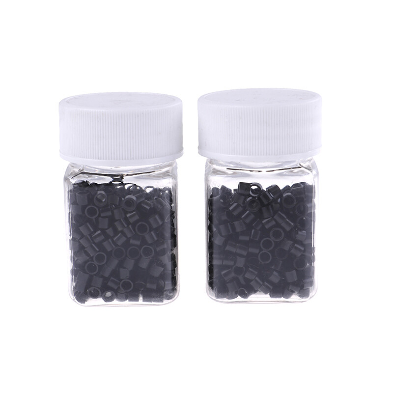 500Pcs 4mm silicone lined micro rings links beads for human hair ...
