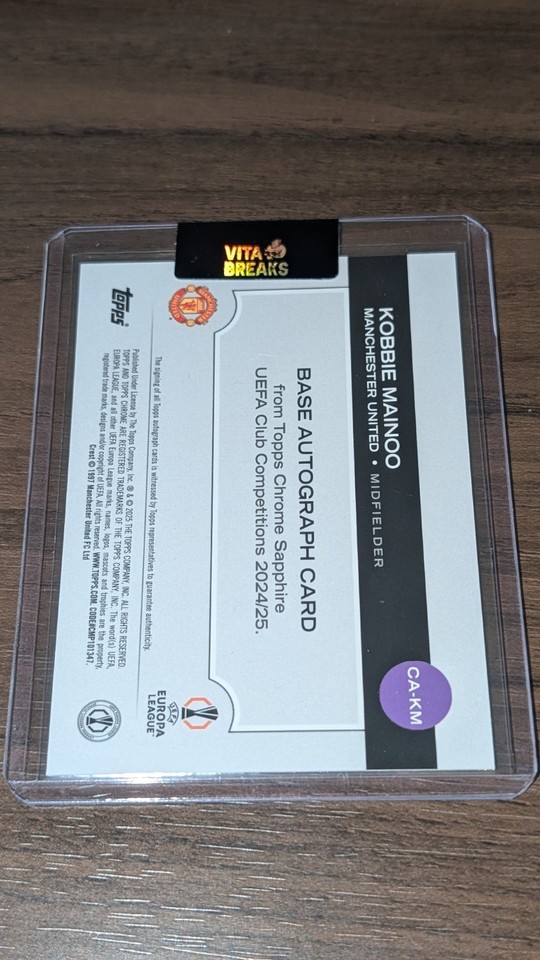 2024-25 Topps Chrome Sapphire UEFA Kobbie Mainoo Gold Auto /50! | eBay