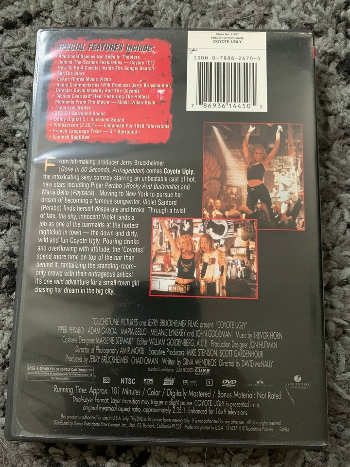 Coyote Ugly DVD (Piper Perabo, Maria Bello, Tyra Banks, John Goodman ...