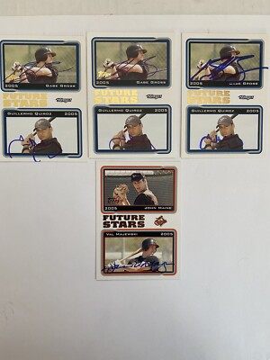 Signed Topps 2 Player 2005 Rookie Baseball Card Lot4 Gross Quiroz+ ...