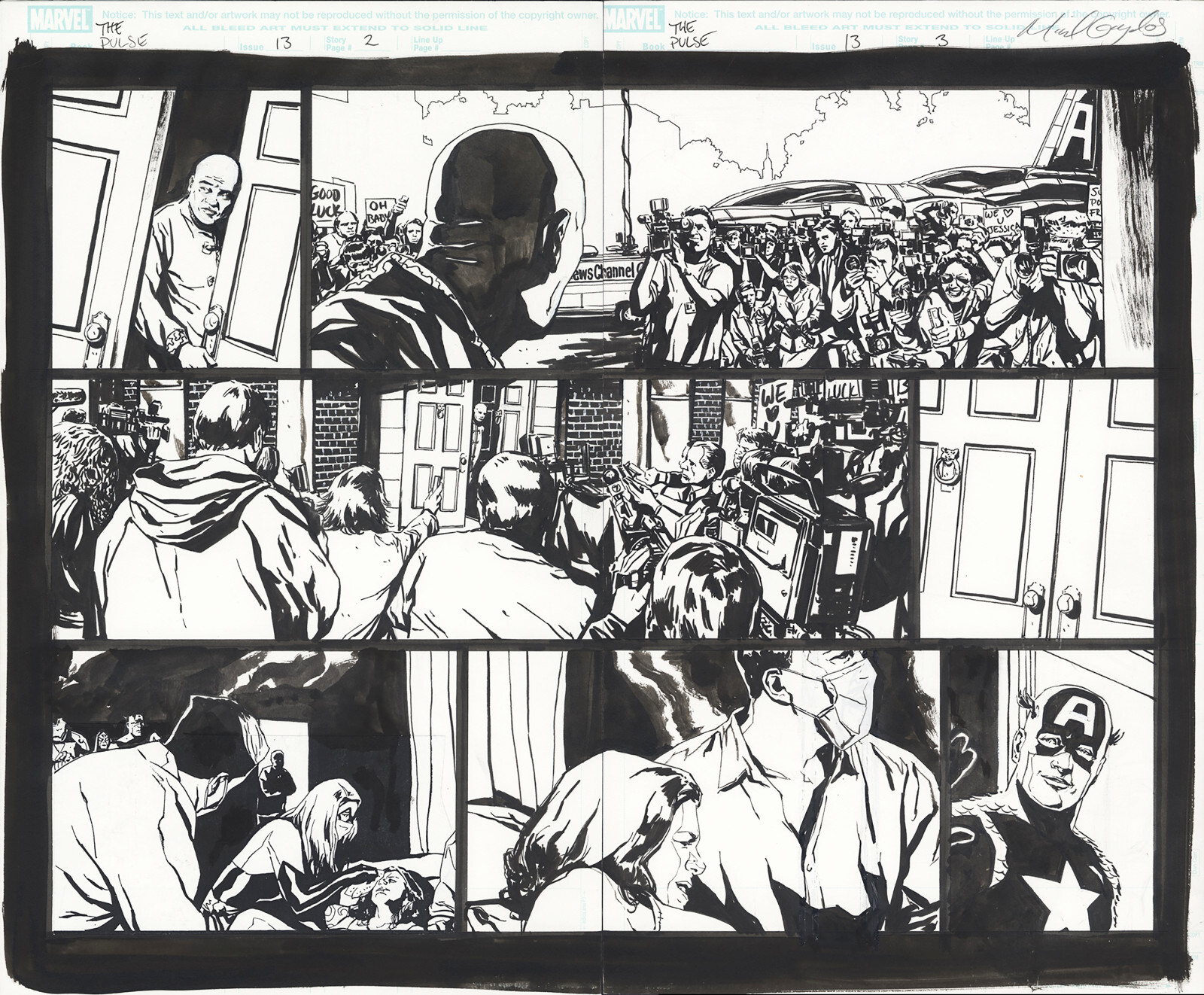 THE PULSE #13 - DOUBLE PAGE ORIGINAL COMIC ART by MICHAEL GAYDOS ...