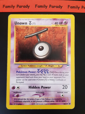 Unown T 40Hp 88/105 Pokemon Card Wizards Neo Destiny English 93 | eBay