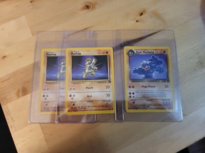 Dark Machamp and 2X Machop Team Rocket Set Rare Vintage 2000 Pokemon ...