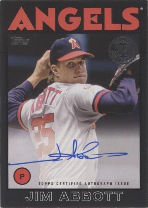 2021 Topps - 1986 Topps Baseball Autographs Jim Abbott #86A-JA Black ...