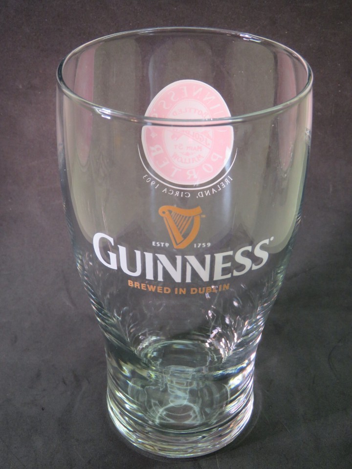 Rare BEER GLASS ~ GUINNESS Brewing Mallow Porter ~ J Golden Main St ...