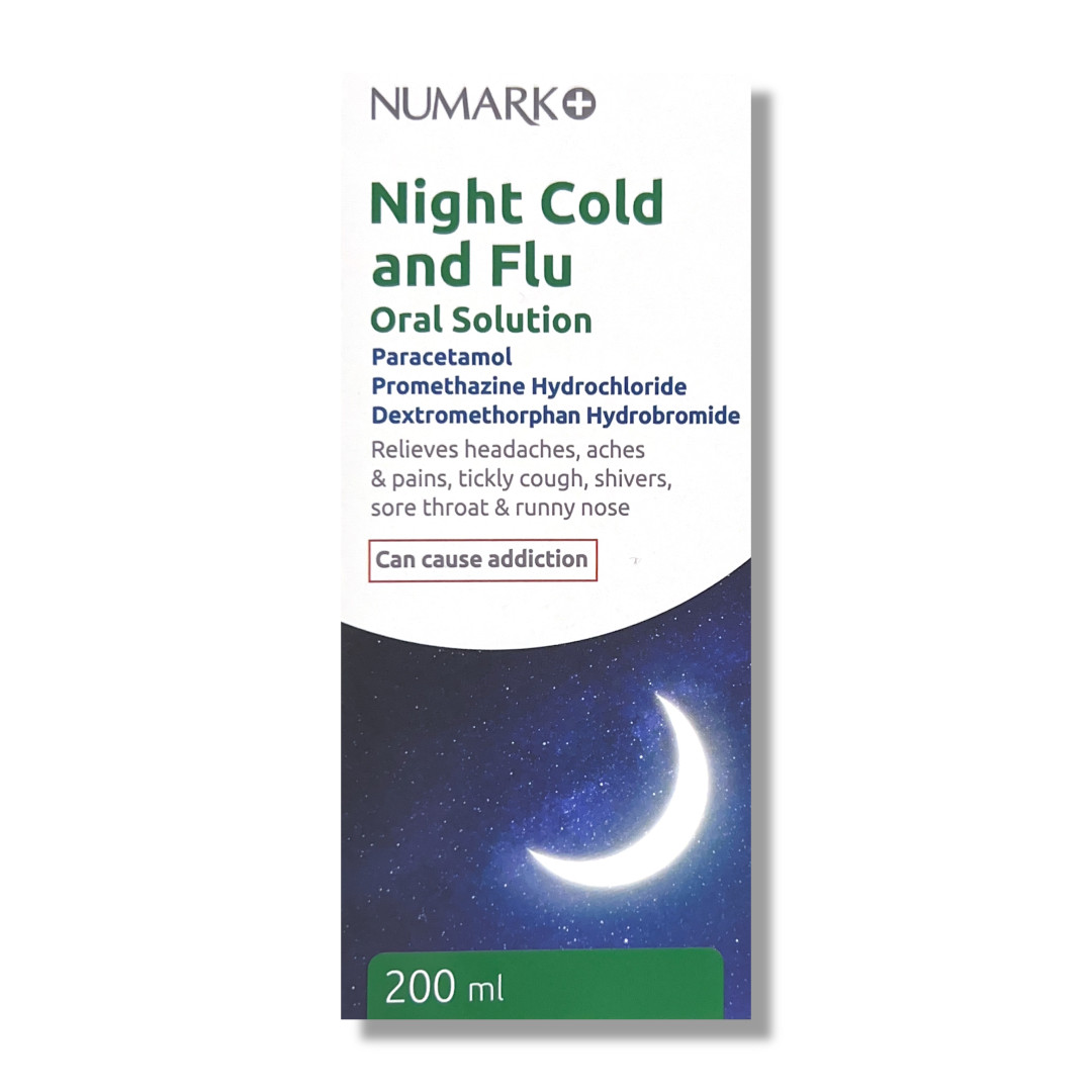 Numark Night Cold & Flu Oral Solution - 200ml (Night Nurse Alternative ...