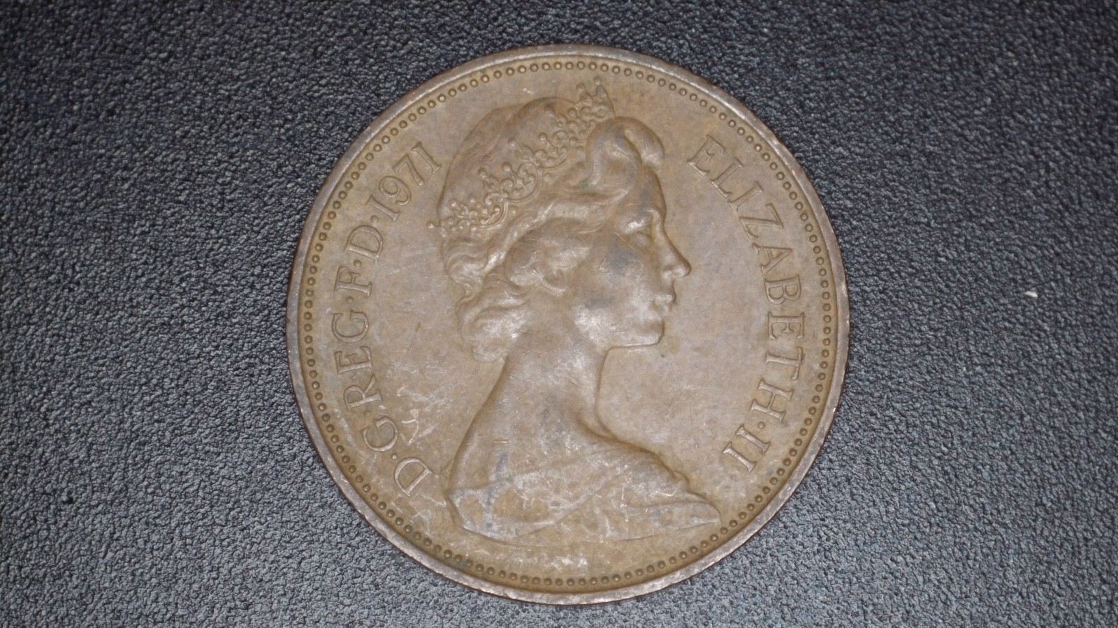 1971 United Kingdom 2 New Pence Coin - First Year of Decimalization ...
