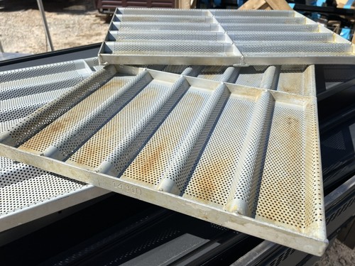 Set of 3 Full Size Aluminum 10 Mold Glazed Sub Sandwich Roll Pans 18x26 ...