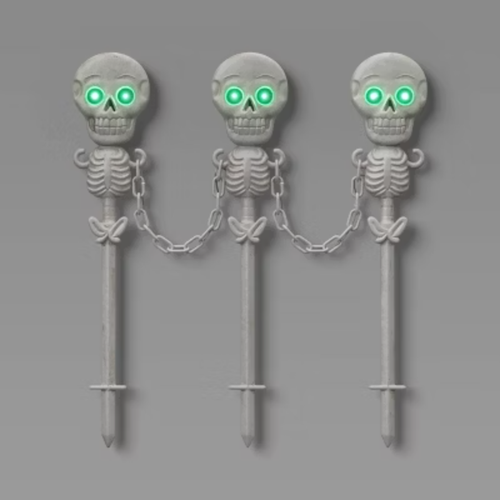 Skeletons Fence Stakes Halloween Decorative Prop Off-White - Hyde and ...