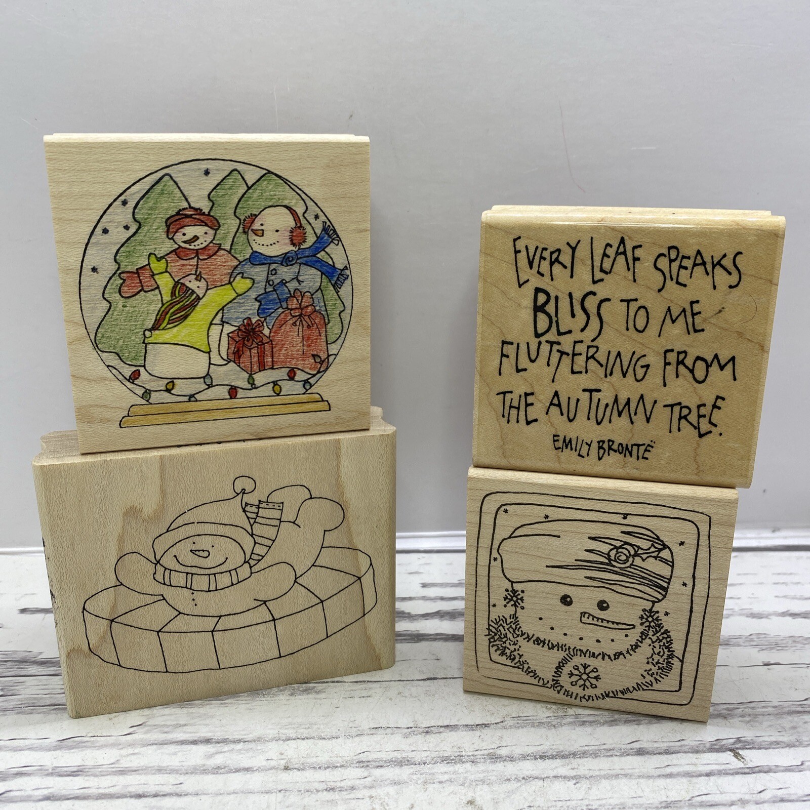 Snowman Snowmen Rubber Stamp Set. Lot of 4 | eBay