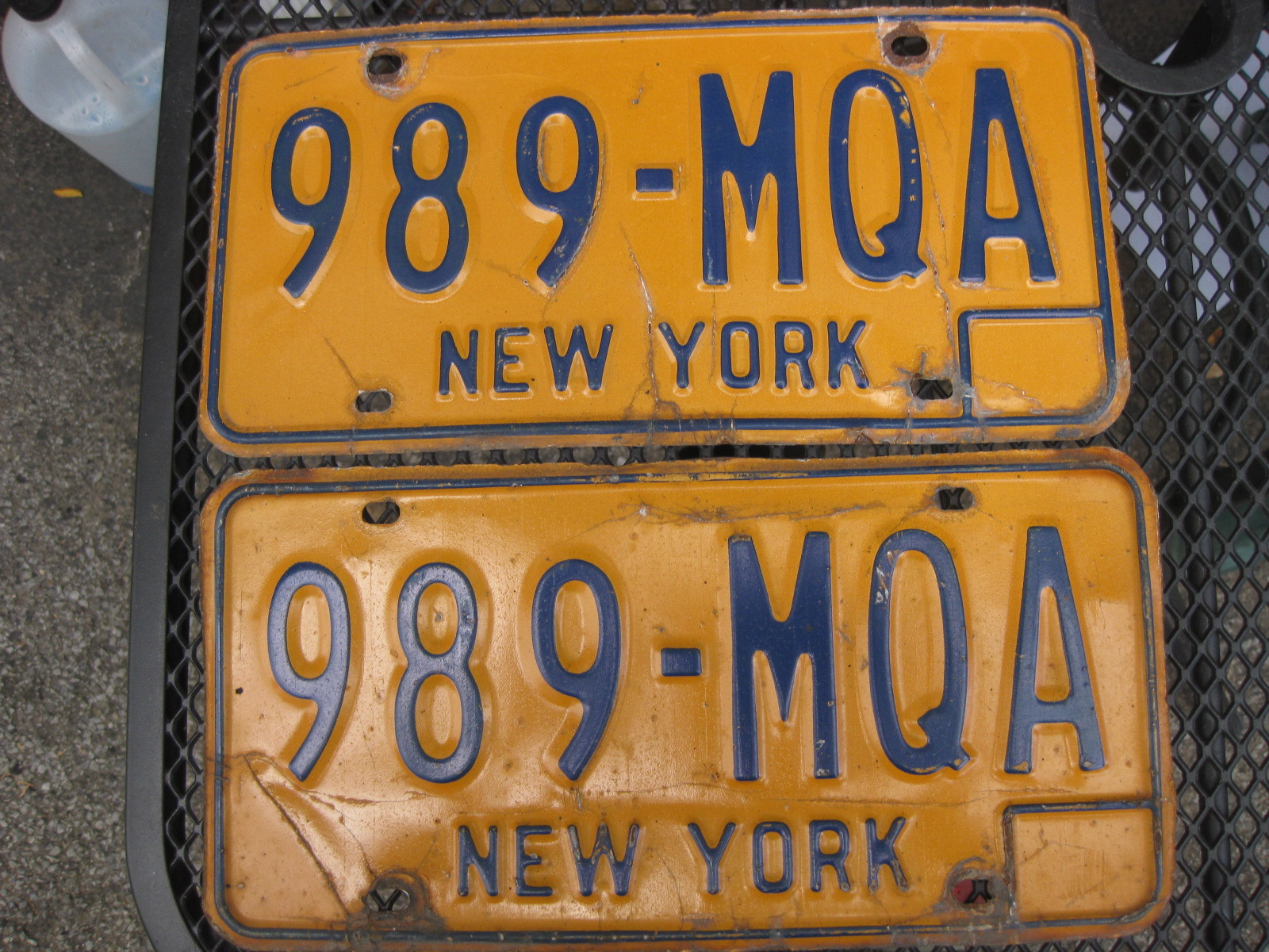 VINTAGE NY NEW YORK STATE PLATE # 989 MQA AUTHENTIC ORIGINAL US PLATES ...