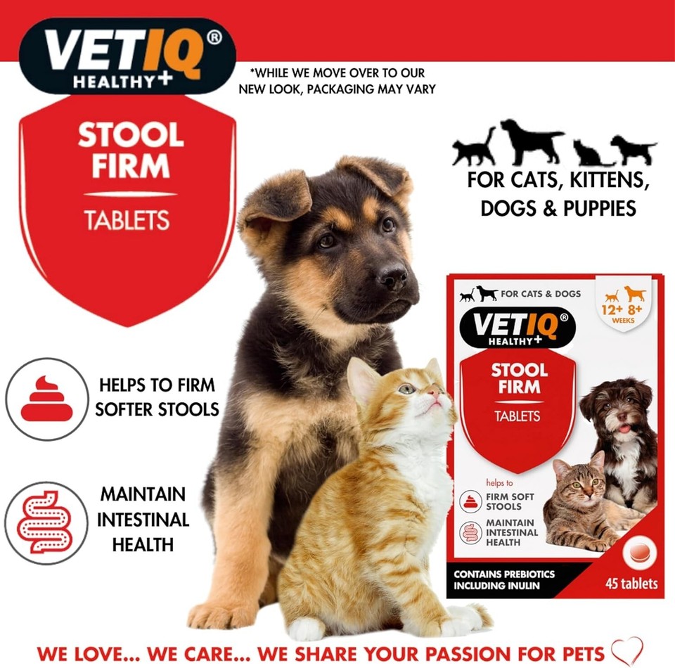 VetIQ Stool Firm Loose Stool Aid 45 Tablets Pet Remedy to Stop Dog ...
