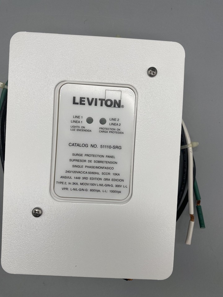 Leviton 51110 SRG 120 Volt 240 Volt Residential Whole House Surge leviton-51110-srg-120-volt-240-volt-residential-whole-house-surge