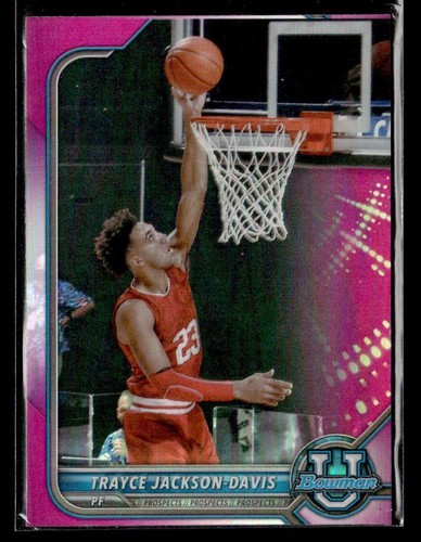 2021-22 Bowman University #98 Trayce Jackson-Davis Pink Card Indiana ...