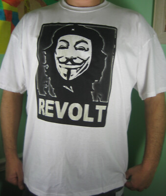 Revolt Guy Fawkes Anonymous anon Protest Che t shirt tee | eBay