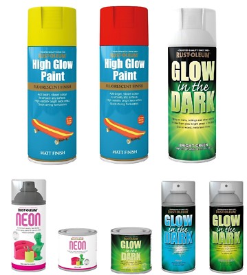 High Viz Visibility Glow In The Dark Fluorescent Neon Spray Can Brushes ...