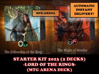 MTGA MTG ARENA CODE CARD STARTER KIT 2023 DOUBLE DECK LORD OF THE RINGS ...