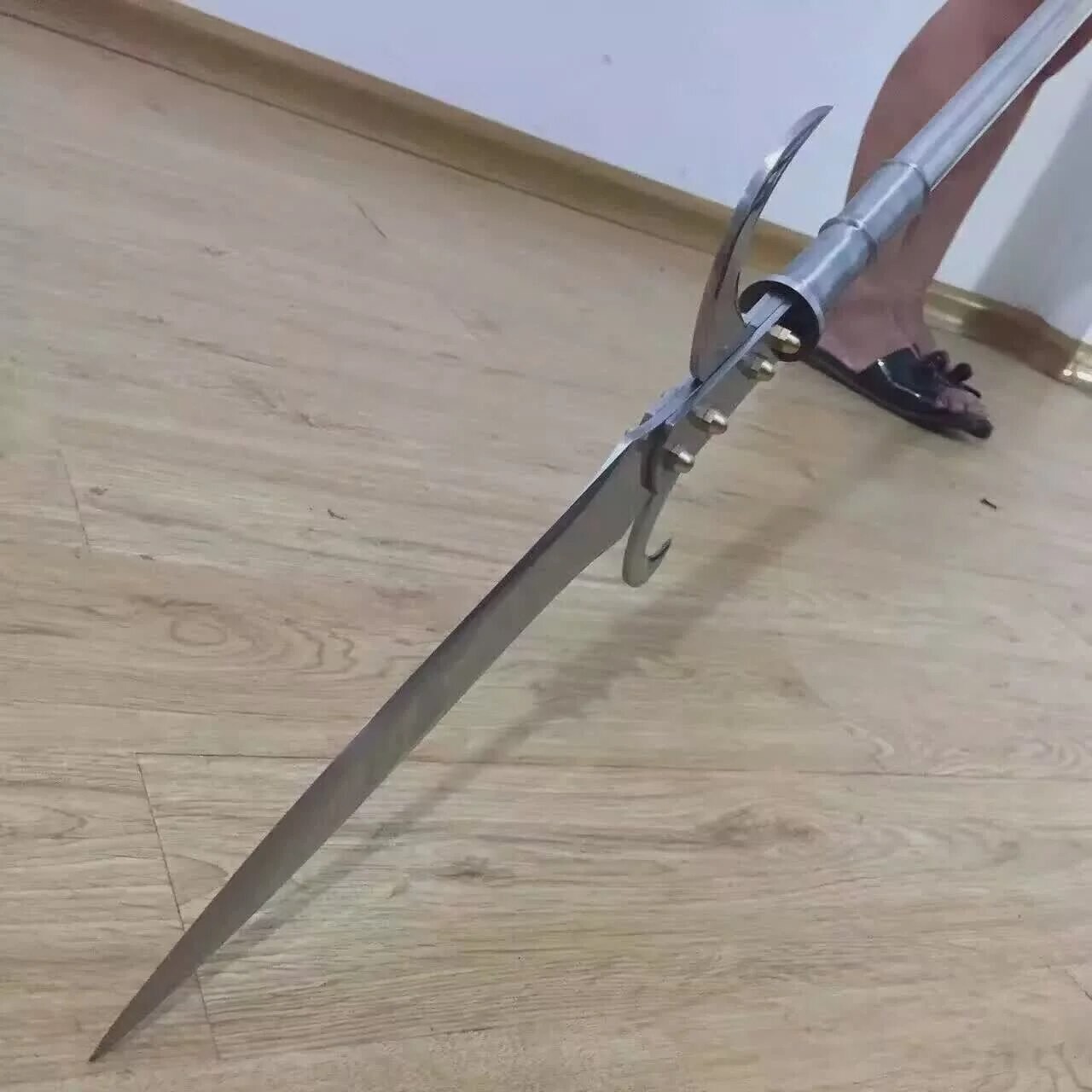 Long Short Collapsible Spear Halberd Weapon Polearm Fighting Battle ...