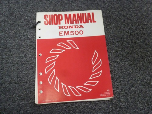 Honda EM500 Portable Generator Shop Service Repair Manual Pub No ...