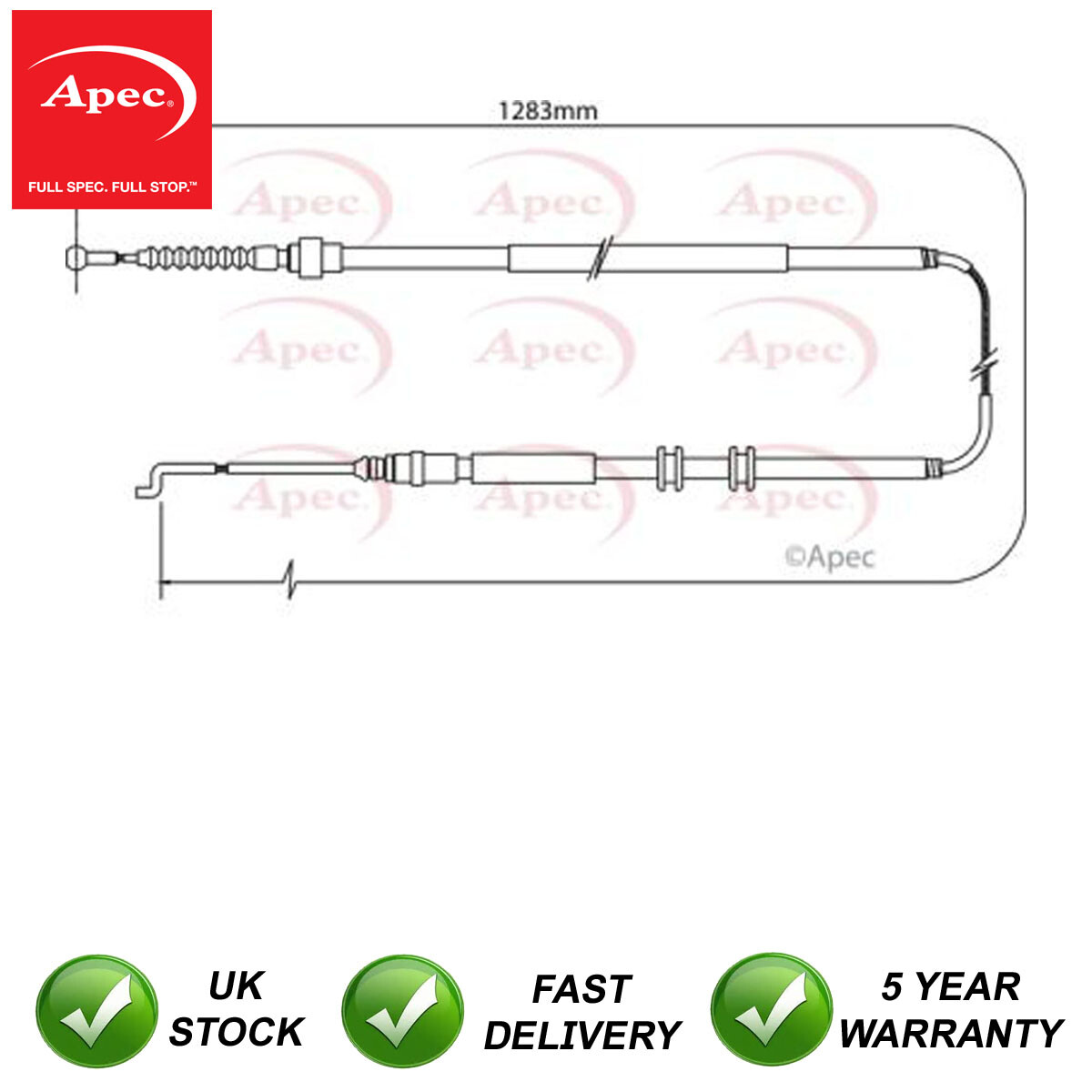 Hand Brake Cable Rear Apec Fits VW Transporter 1.9 TDi 2.0 2.5 3.2 ...