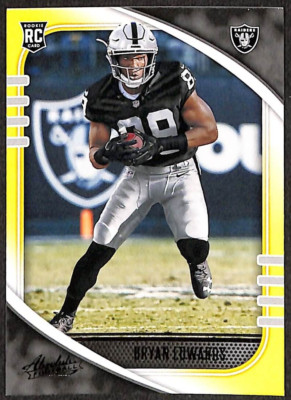 Bryan Edwards 2020 Absolute Yellow Rookie Card 112 Raiders South ...