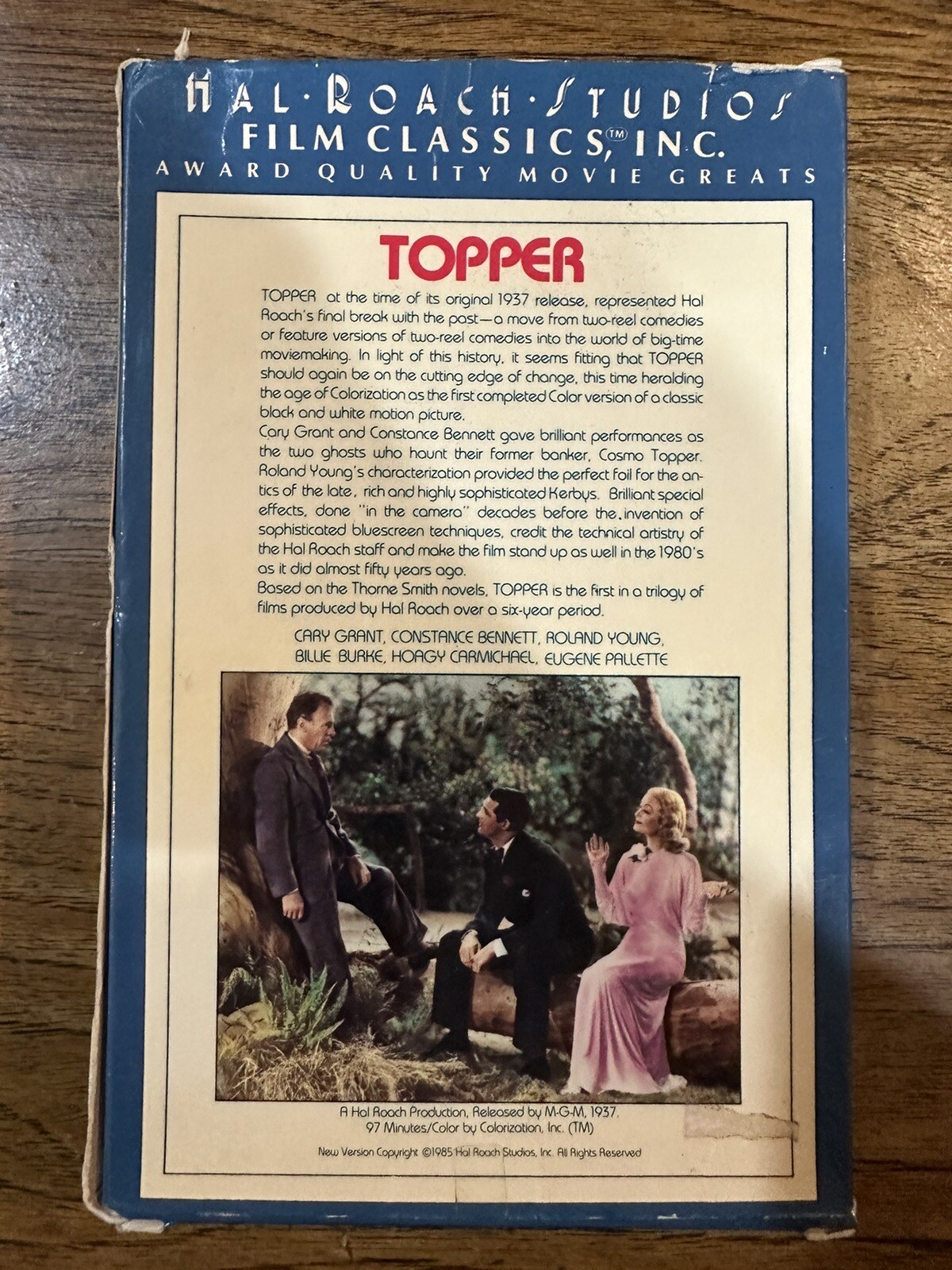Topper VHS Comedy Cary Grant Hal Roach Studios Big Box | eBay