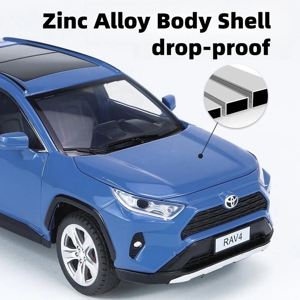 1/24 TOYOTA RAV4 SUV Sport Diecast Miniature Sound Light Car Free ...