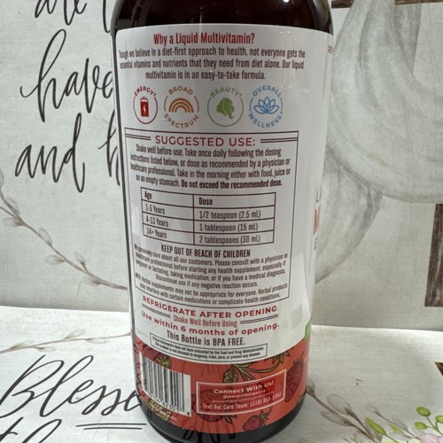 MARY RUTH’S Liquid Morning Multivitamin Essentials Strawberry Flavor ...