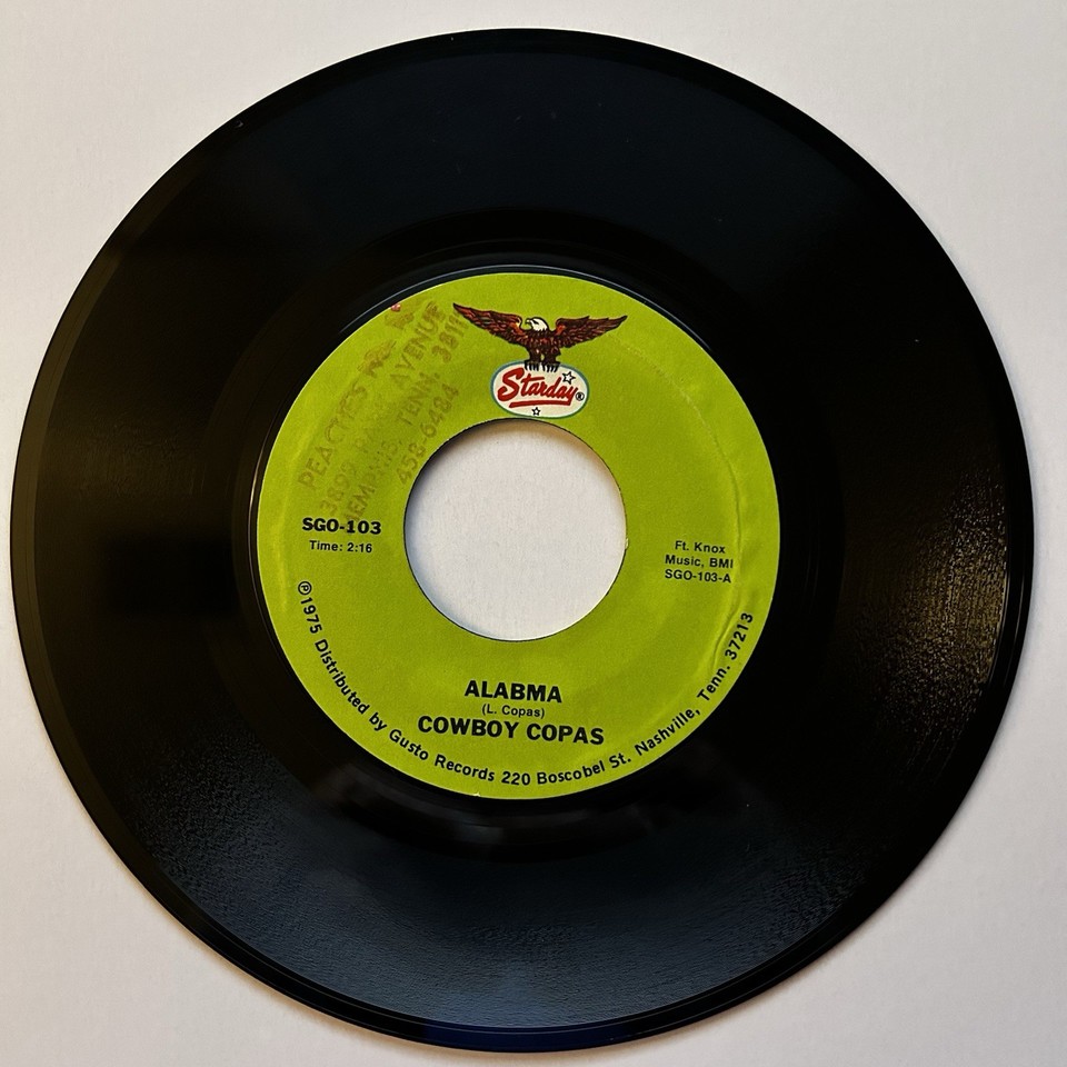 Cowboy Copas - Alabam 1975 Starday Records 45 rpm SGO-103 | eBay
