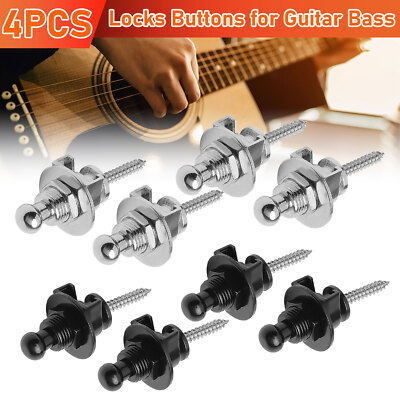 4xGuitar Strap Locks Buttons for Guitar Bass Straplocks Strap Parts ...
