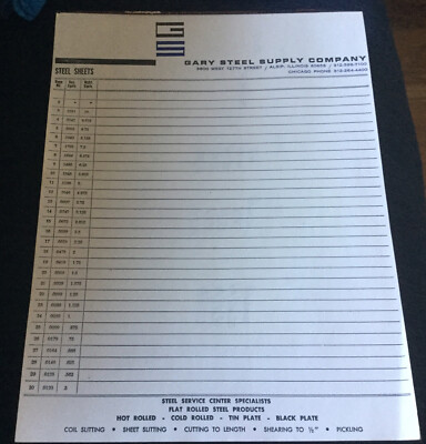 Vintage Order Sheets~ Gary Steel Supply Company Alsip Illinois 1950s | eBay