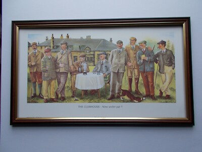 PRINTS BY JEDD LARGE SIZE FRAMED - THE CLUBHOUSE - NINE UNDER PAR | eBay UK