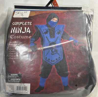 Blue Ninja Halloween Costume 7 Piece Set Size 8-10 Unisex Girl-Boy NWT ...