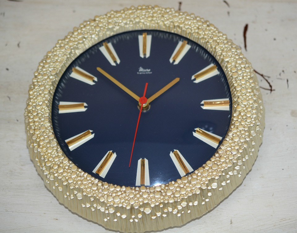fantastic Spanisch Mid Century / Space Age Design Wall Clock 9,5" Ø | eBay