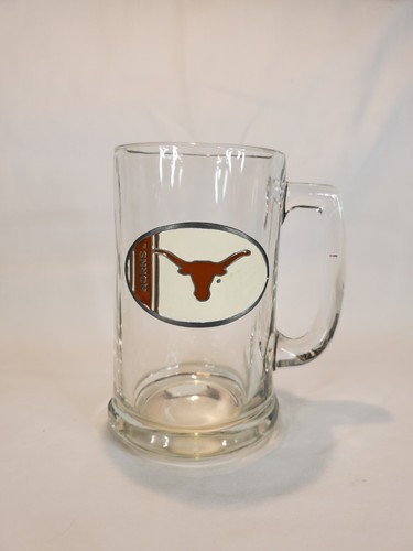 Texas Longhorns Glass Beer Mug Stein Enameled Pewter Logo UT University ...