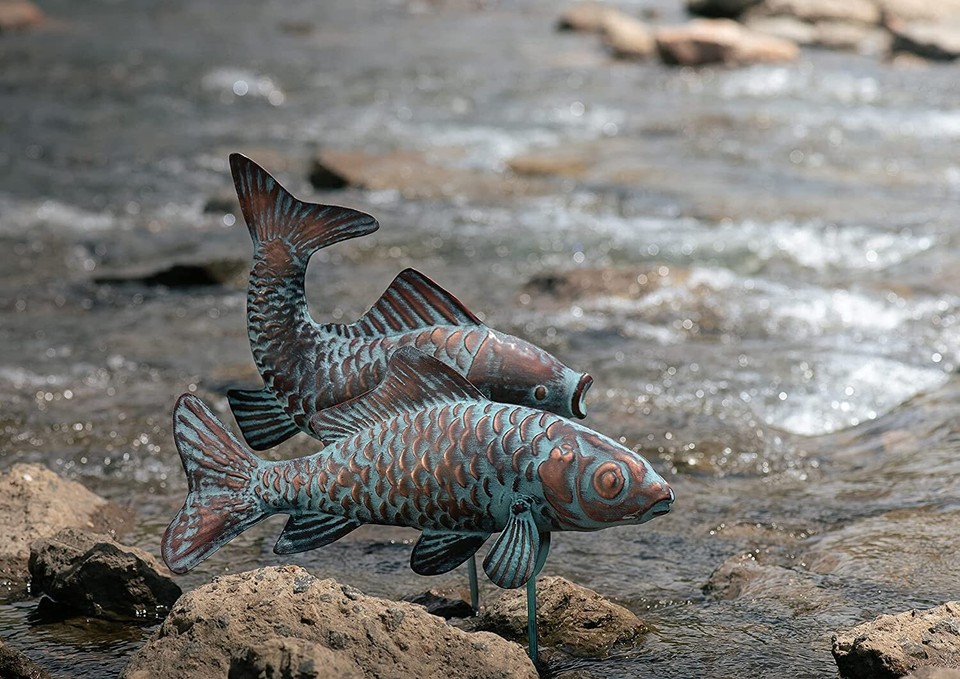 Antique Large Copper Fish Statues | eBay