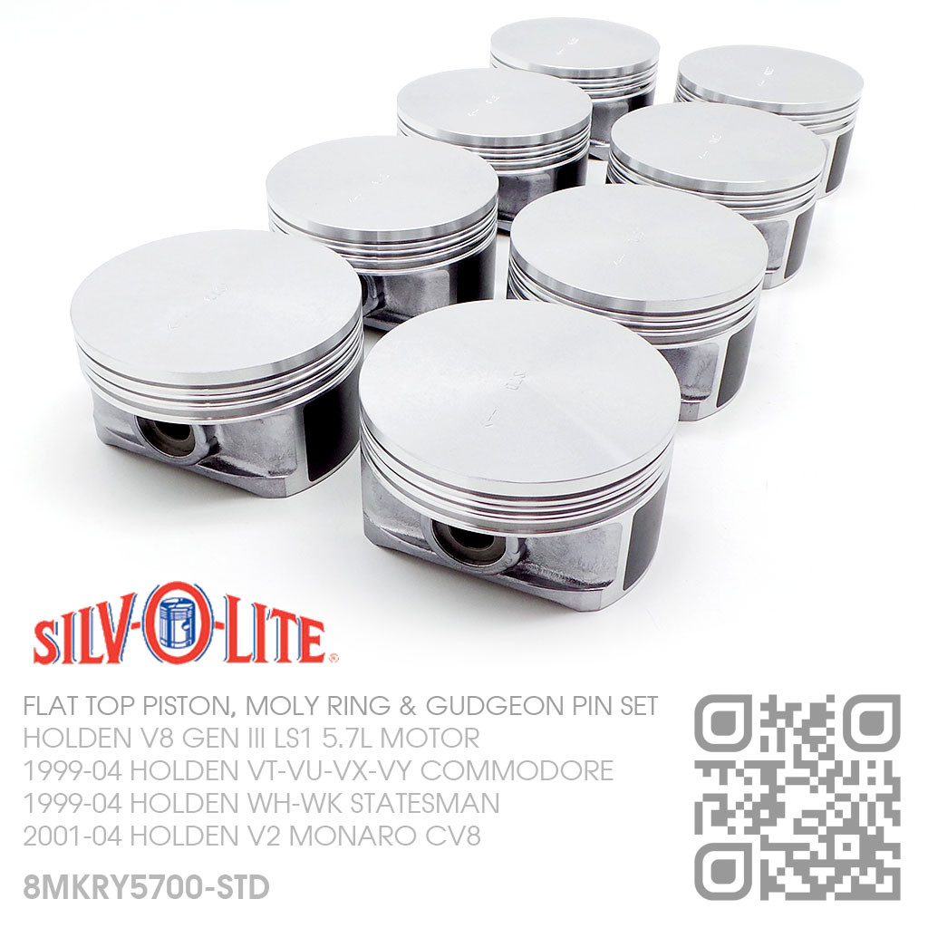 LS1 STD FLAT TOP PISTON MOLY RINGS GEN3 V8 5.7L [HOLDEN WH-WK STATESMAN ...