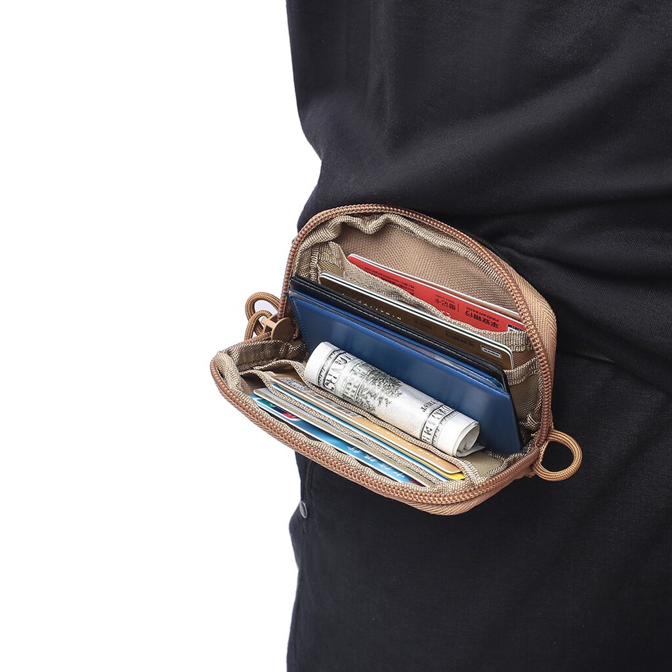 Tactical Molle Pouch Key EDC Wallet Coin ID Card Bag Hiking Money Waist ...