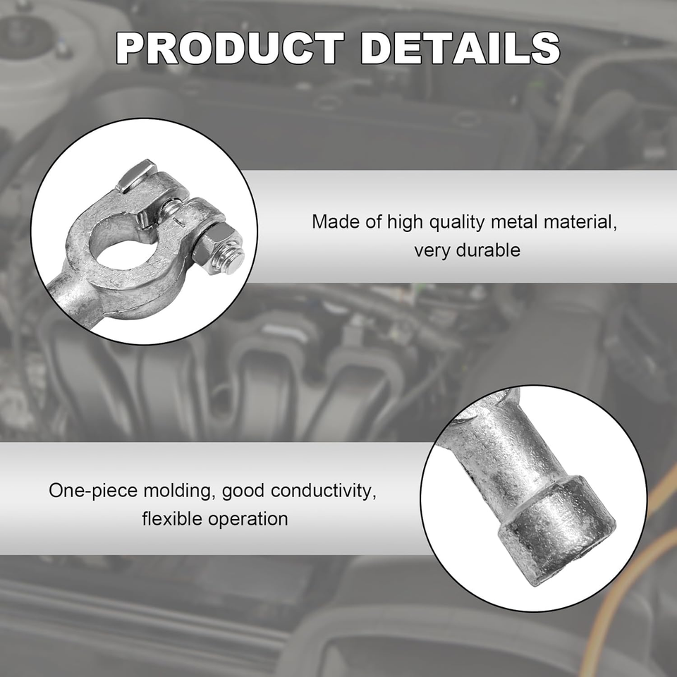 2PCS Car Battery Connectors, Positive and Negative Lead Top Post to ...