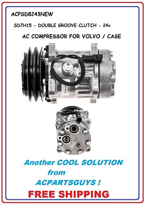 AC Compressor SD7H15 for Volvo EC120D CASE 6035 11412632 15082742 ...