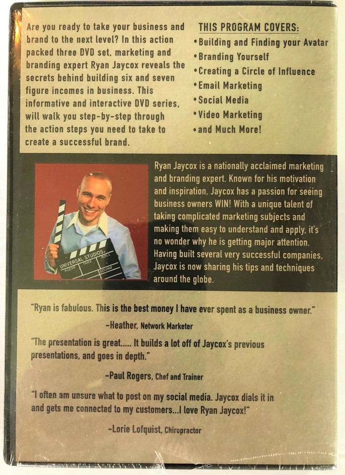 Be Your Brand with Ryan Jaycox - Marketing & Branding Expert DVD BRAND NEW | eBay