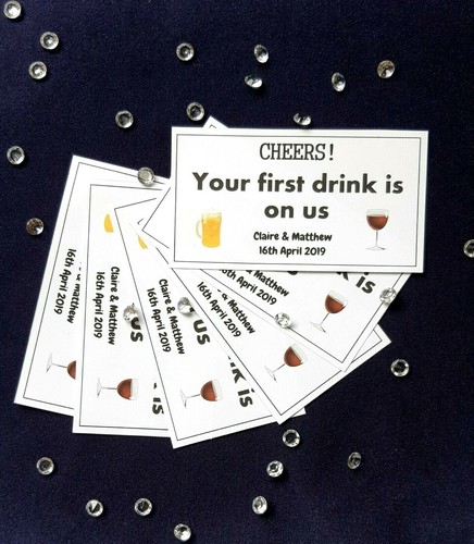 Free drink tokens, Wedding bar token, personalised event free drink ...