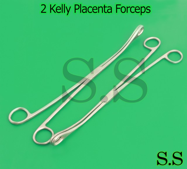 2 O.R GRADE Kelly PLACENTA Forceps 12.5" Long Surgical Instruments A+ ...