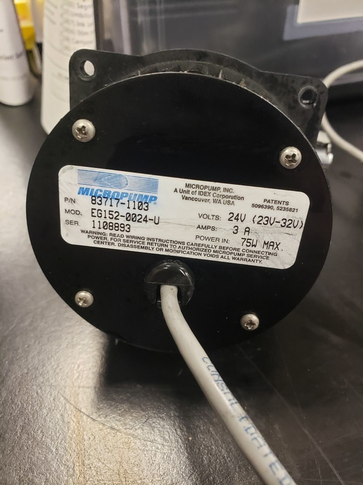 MICROPUMP 83717-1103 EG152-0024-U INTEGRAL DRIVE GEAR PUMP 24V 3A 75W ...