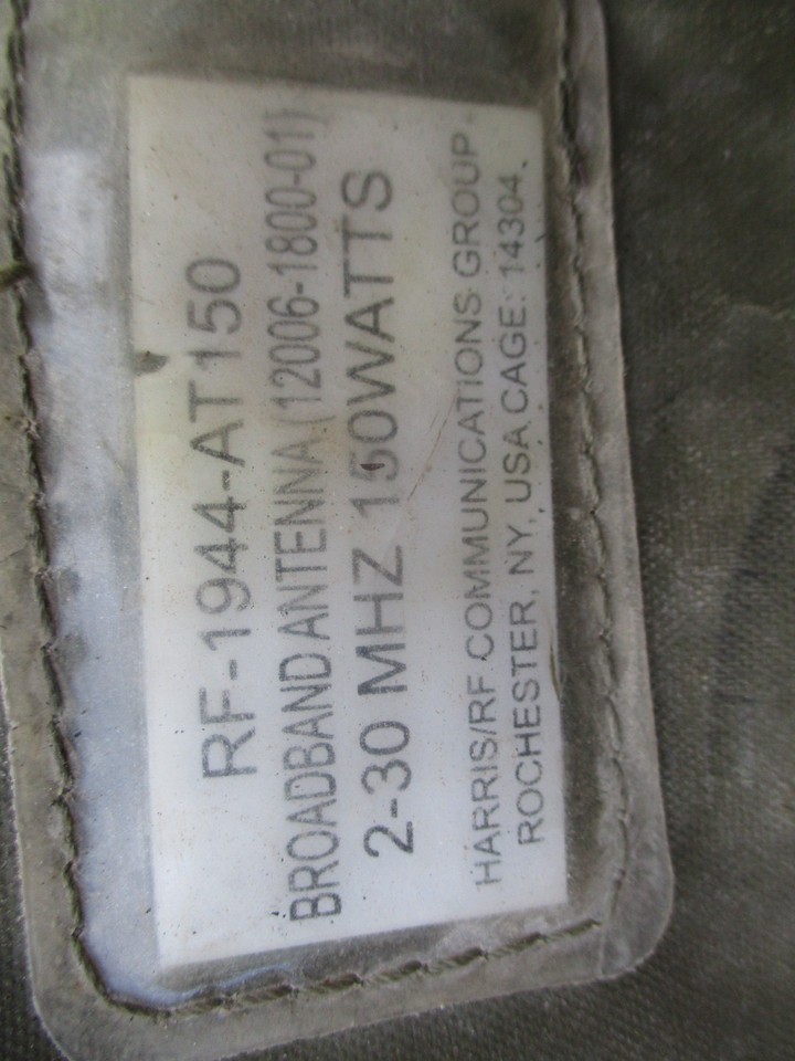 Used RF-1944-AT150 Broadband Antenna by Harris, 2-30mhz 150w, 12006 ...