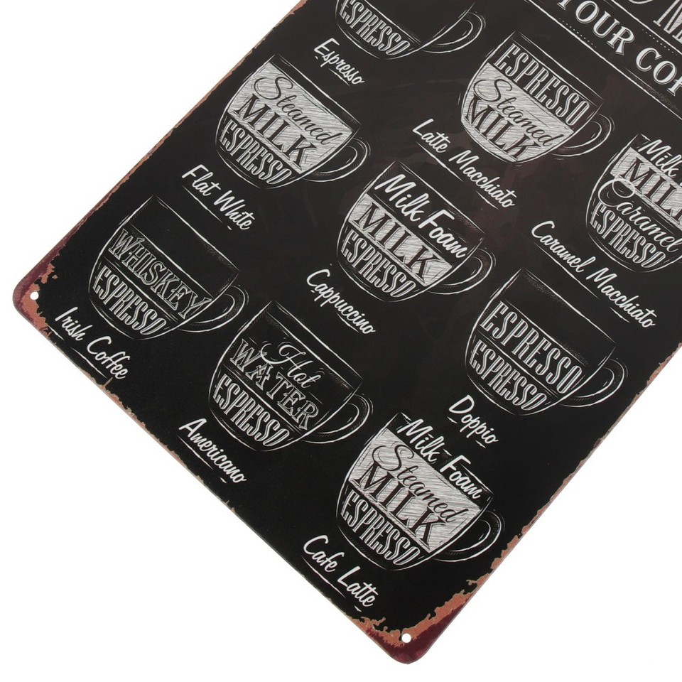 Vintage Metal Wall Signs Poster Decor Coffee for Station Menu Tin ...