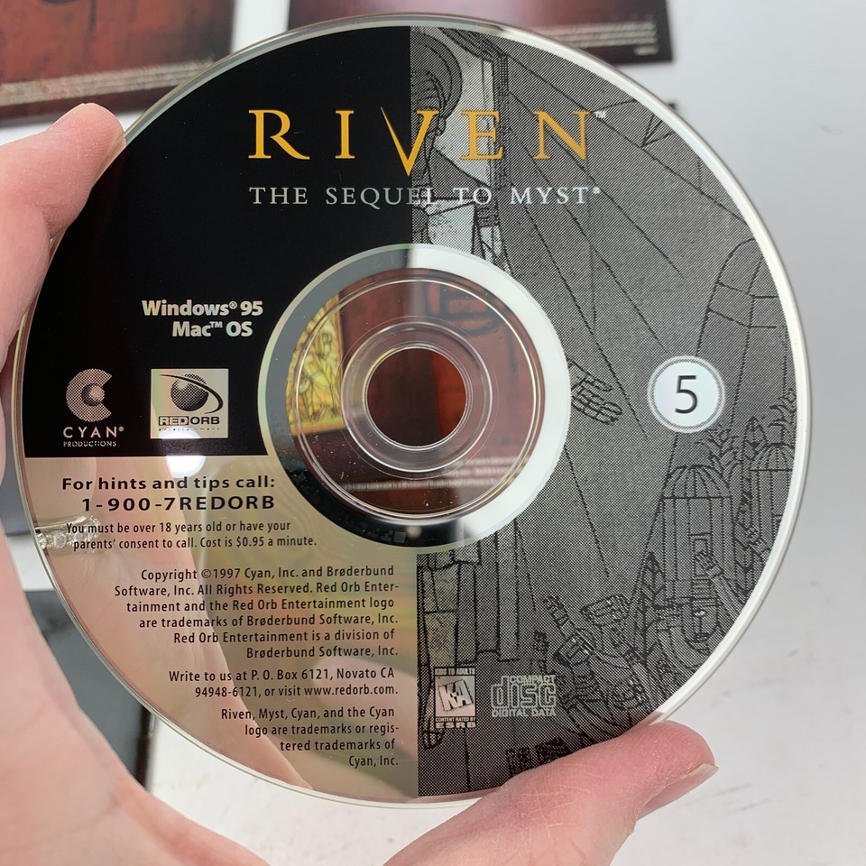 1997 Riven: The Sequel to Myst CD-Rom PC Windows 95 5-Disc Set | eBay